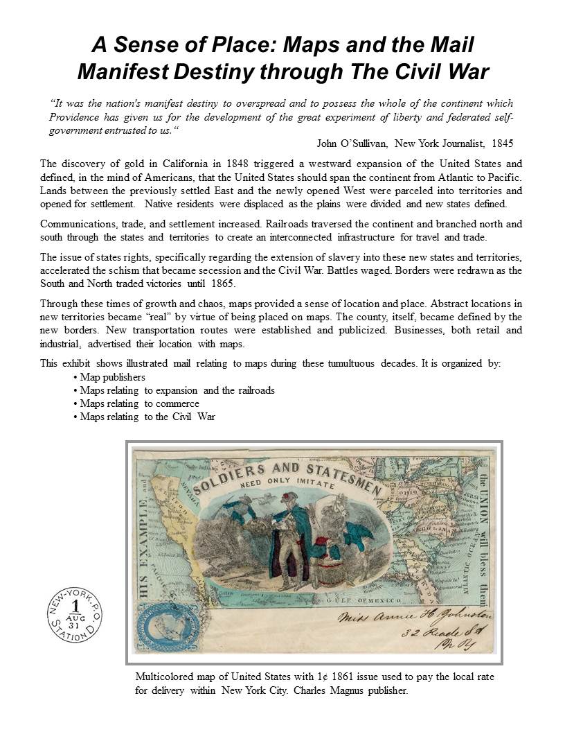 A Sense of Place - Maps and the Mails - 1850-1865
